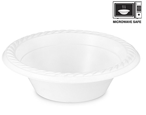 Basix 12 Ounce Disposable Bowls Microwave Safe 100 Count White
