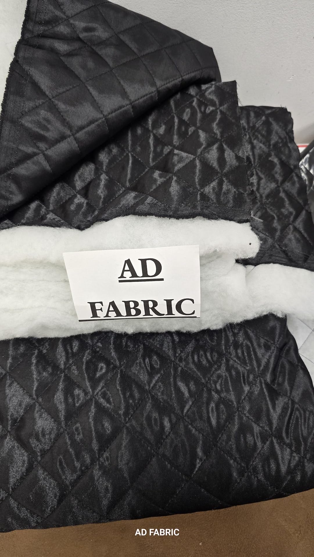 AD FABRIC, Polyester Quilted Padded Lining Fabric Black, 60" Wide, Sold by Yard, in Yards Continuous.