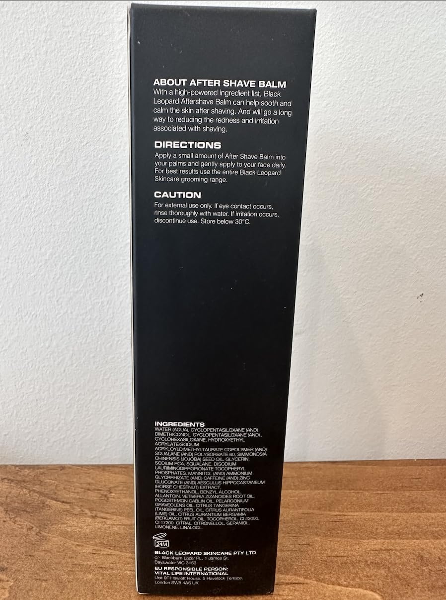 BLACK LEOPARD After Shave Balm for Men - Soothing After Shave with Anti Aging Properties - After Shave Lotion Restores Skin and Reduces Redness, 3.4 fl. oz.