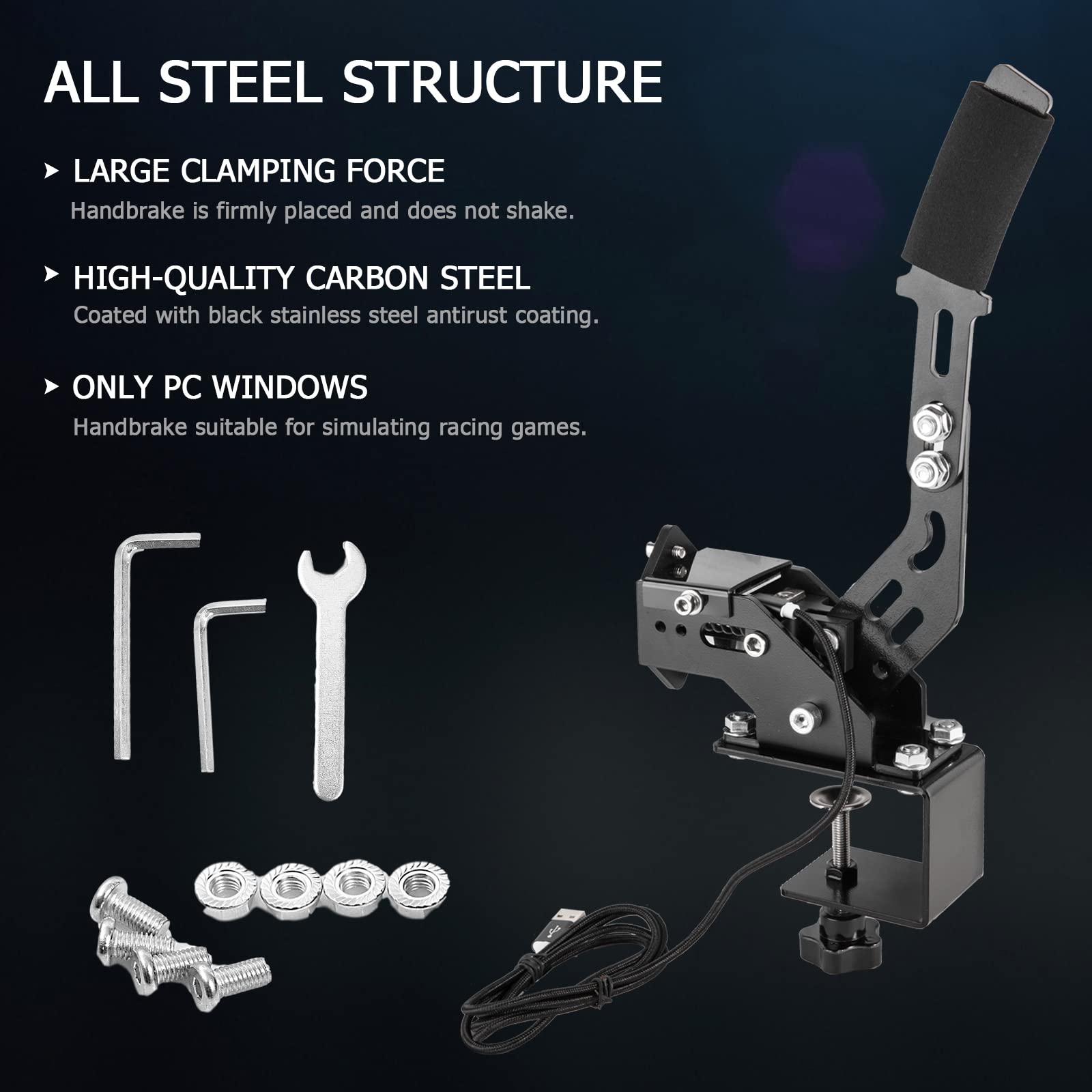 Anman G920 USB Handbrake,14-bit Progressive Handbrake with Clamp for PC Windows Racing Games Logitech G920/G923 Thrustmaster Peripherals/Dirt Rally