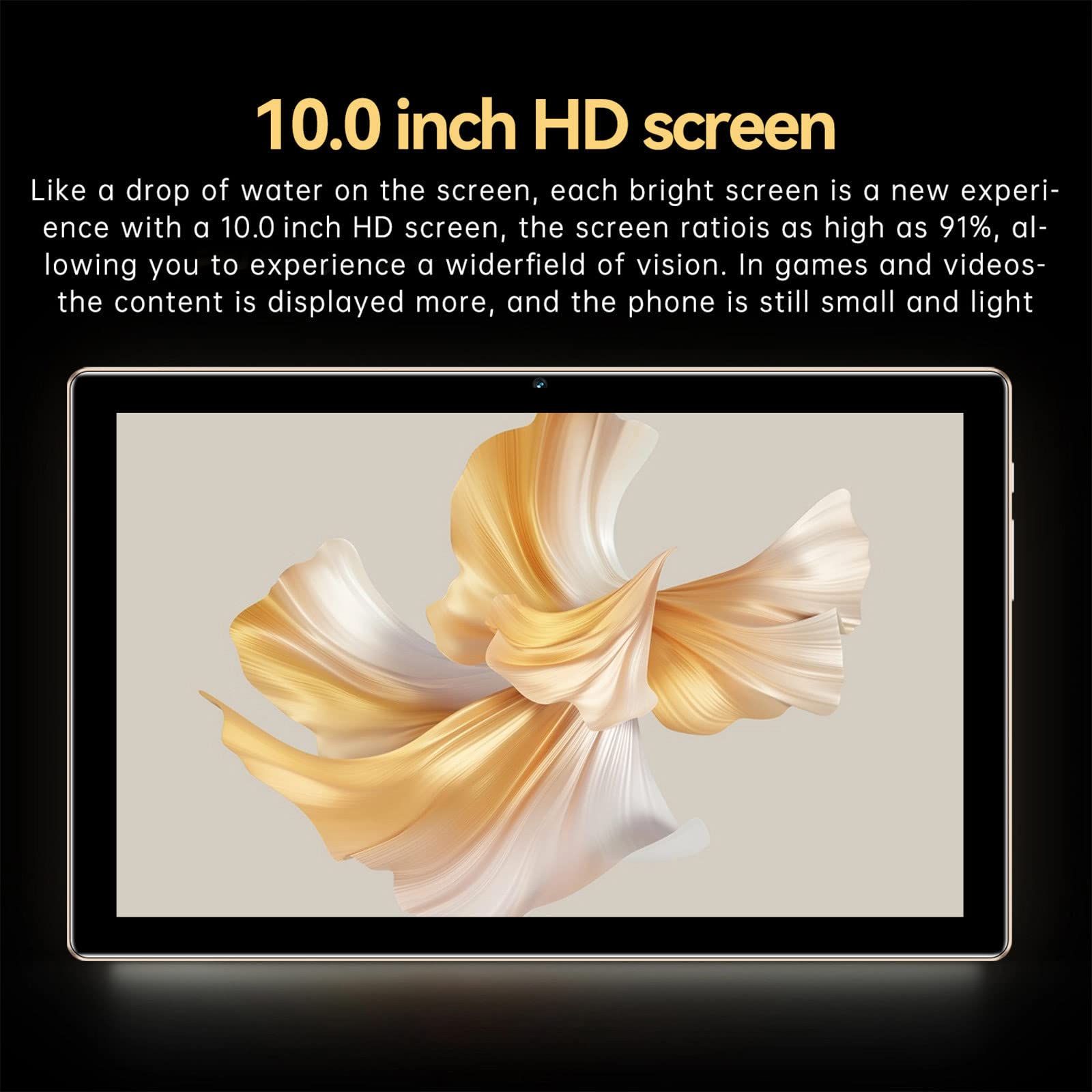 2023 Upgraded Smart Tablet 10 Inch 8Core 4G + 64G Android 8.1 Dual Sim Dual Camera Phone Pad WiFi GPS Phablet Tablet PC US Plug, Gift for Family (Gold)