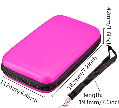 2DS Hard Carrying Case Storage Bag Pink Color Replacement, Compatible with for Nintendo 2DS Handheld Game Console, New Shockproof Thickened EVA Protective Carry Pouch Accessories