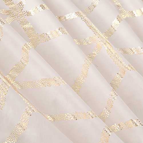 Comfort Spaces Vivian Comforter Set Ultra Soft All Season Lightweight Modern Geometric Glam Metallic Print Bedding, Matching Sham, Decorative Pillow, Full/Queen, Geometric Blush/Gold