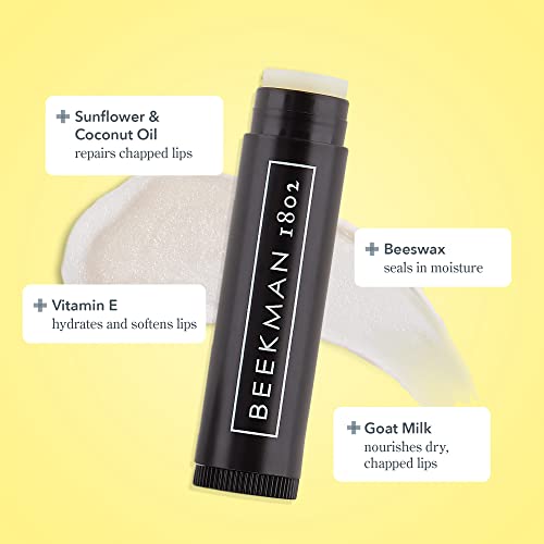 Beekman 1802 Tinted Lip Balm, Fig Leaf - Scented - 0.15 oz - With Goat Milk, Vitamin E, Beeswax & Shea Butter to Hydrate & Soothe - Good for Sensitive Skin - Cruelty Free