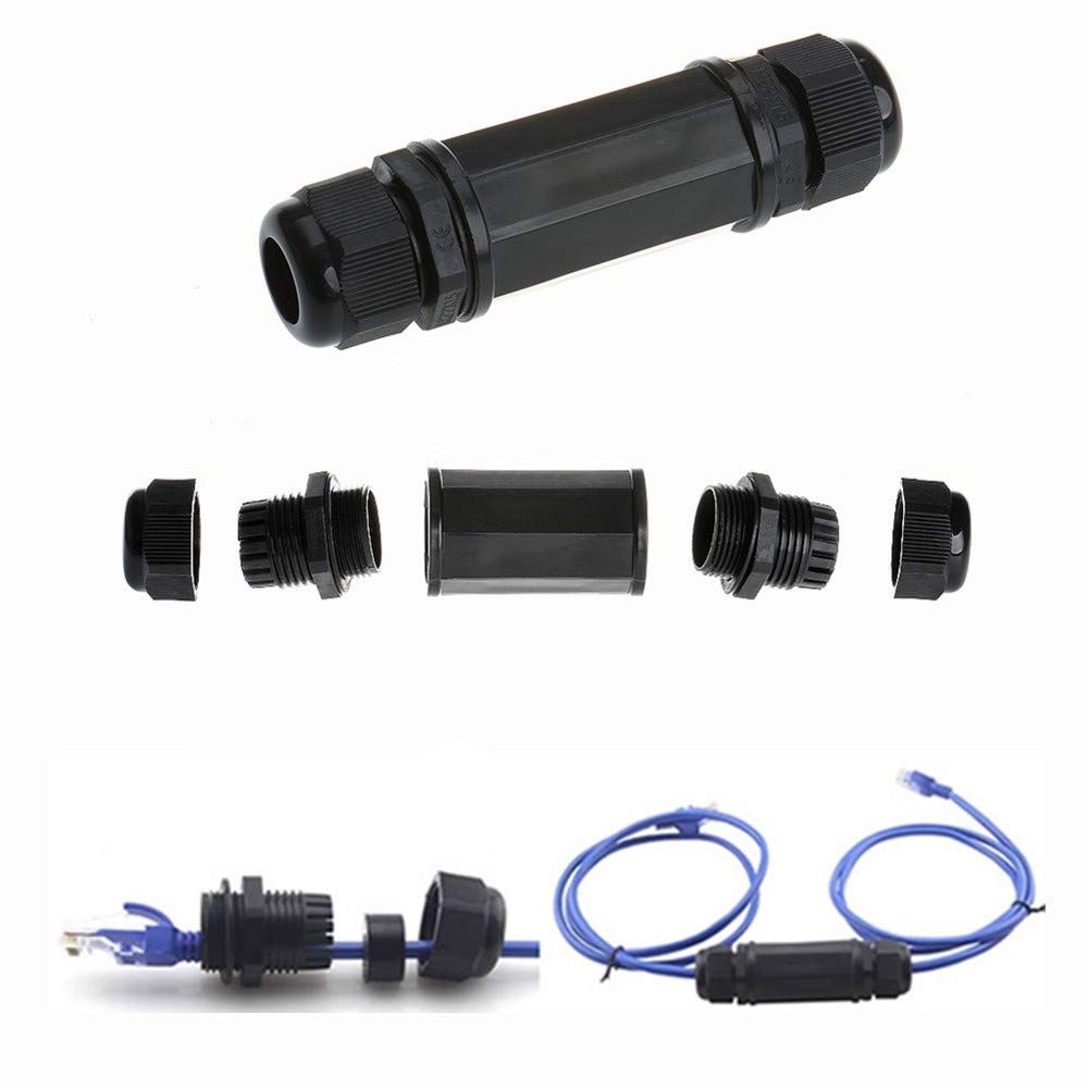 Anmbest 5PCS M22Z Shielded RJ45 Waterproof Cat5/5e/6 8P8C Connector IP67 Ethernet LAN Cable Connector Double Head Outdoor LAN Coupler Adapter Female to Female