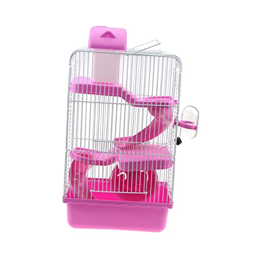 Abaodam Hamster Cage Hamster Cage Villa Cage for Small Pets Pet House Hamster Cage Guinea Pig Pet Cage Small Animals Kitchen Utensils Travel Heighten Pink Chinchilla Cage Pet Cage Pet Cage