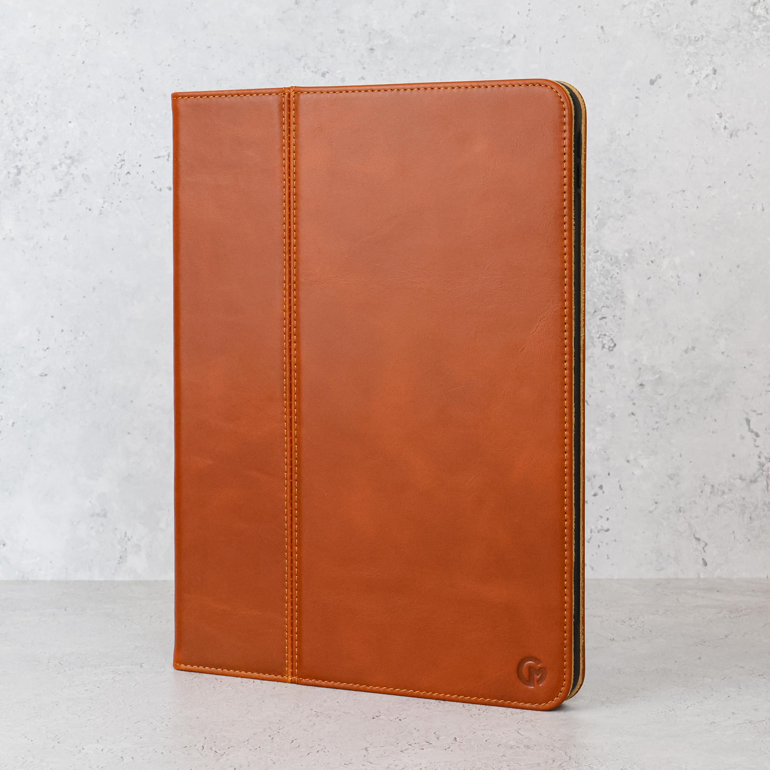 Casemade Real Leather Case Compatible with iPad 10.2” 7th/8th/9th Gen (2019/2020/2021) - Full-Grain Leather Cover, Auto Sleep/Wake, Dual Stand Position (Tan)