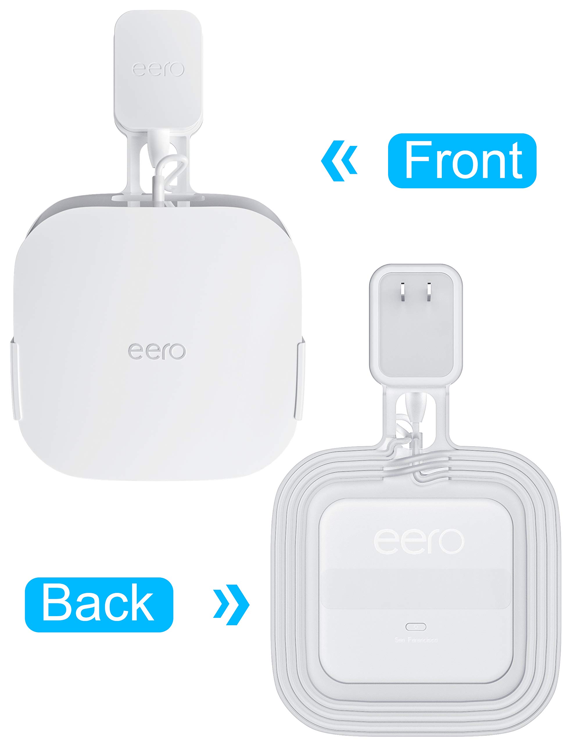 COOLWUFAN Wall Mount Holder for eero Pro 6/6E Home WiFi System - Simple and Sturdy Stand Bracket for Tri-Band Mesh Wi-Fi 6 System (White, 3 Pack)