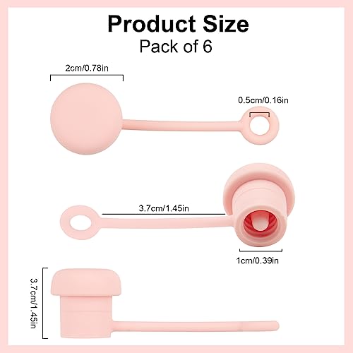 6 PCS Straw Covers Compatible with Stanley Tumbler Cups All OZ, Silicone Drinking Straw Cover Cap for Stanley Cup Accessories, Reusable Straw Protector for 6-10 mm Straw, Dust Proof Straw Topper