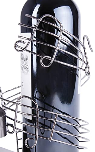 BRUBAKER Wine Bottle Holder 'Piano' - Table Top Metal Sculpture - with Greeting Card