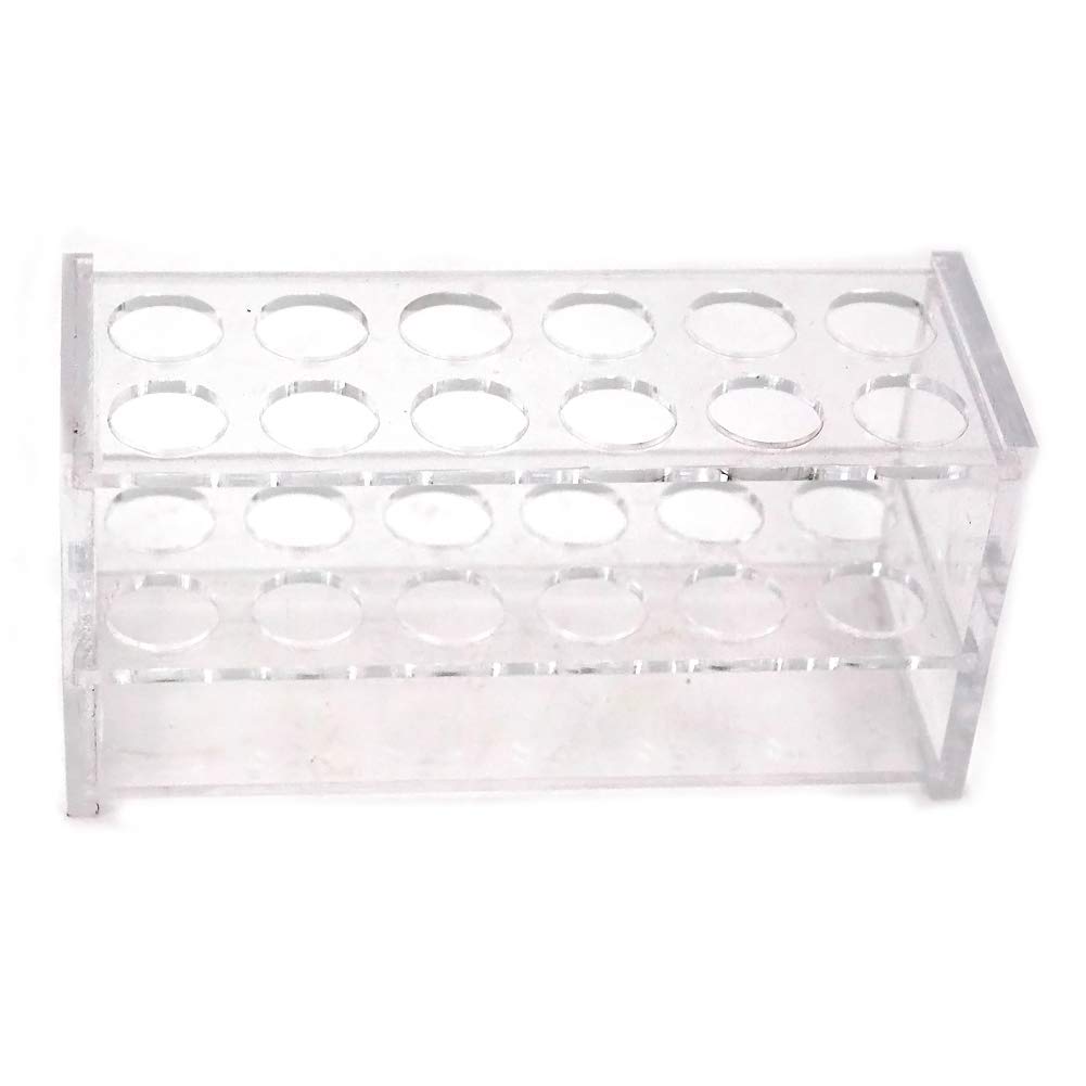 BIPEE 12 Sockets Clear Acrylic Test Tube Rack fit for 10ml, 25ml, 50ml, 100ml Test Tube (12 Hold 10ml)