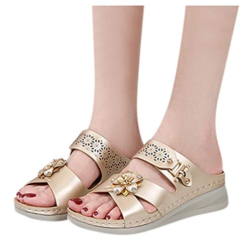 justHIGH Women’s Beach Wedge Sandals – Ladies Platform Flip Flops with Orthotic Arch Support Lightweight