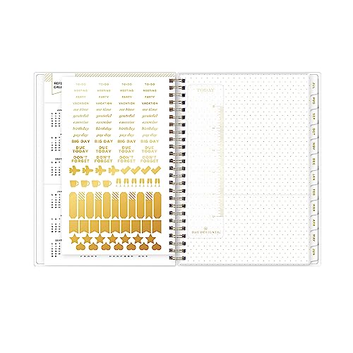2023-2024 Day Designer Pebble Path Frosted Polypropylene Weekly/Monthly Academic Planning Calendar with Notes, 5-7/8" x 8-5/8", Black, July 2023 to June 2024, 142502