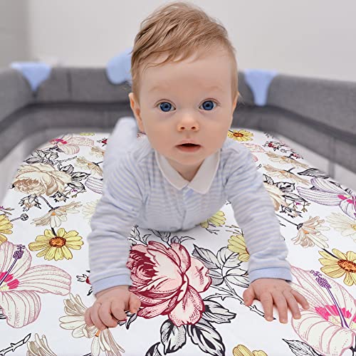 Bassinet Sheet, Jersey Cotton for Baby Boy/Girl, Fitted Sheets Flexible for Most Bassinet Mattress