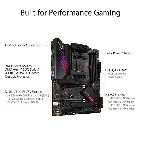 Asus ROG Strix B550-F Gaming WiFi II AMD AM4 (3rd Gen Ryzen) ATX Gaming Motherboard (PCIe 4.0,WiFi 6E, 2.5Gb LAN, BIOS Flashback, HDMI 2.1, Addressable Gen 2 RGB Header and Aura Sync)