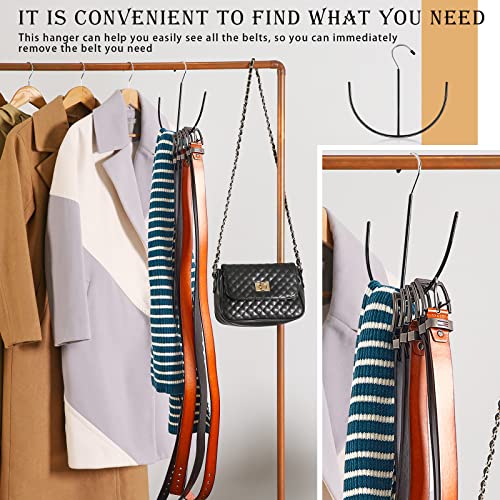 6 Pieces Belt Hanger for Closet Space Saving Black Belt Organizer Hanging Tie Hanger Multi Purpose Tie Rack Closet Organizer Hook Rack for Belt Ties Scarves Camisoles Hats Bras Shoes Organization