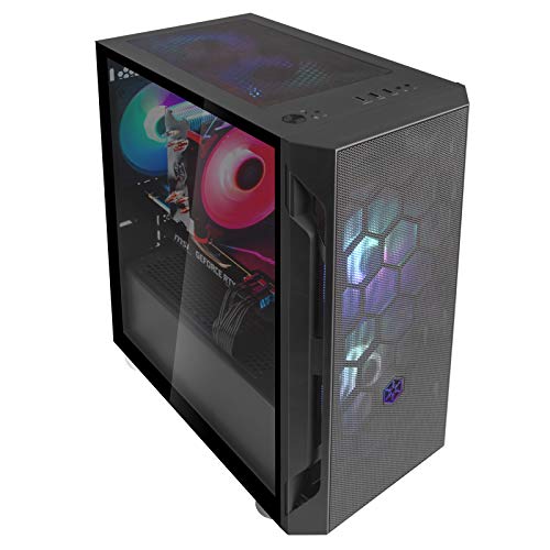 SilverStone Technology FARA H1M Tempered Glass, Black, Mid-Tower Micro-ATX Case with Mini-DTX and Mini-ITX Support, SST-FAH1MB-G
