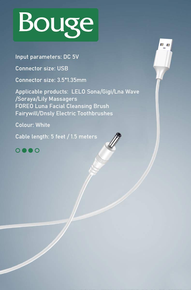 Czepa Charger for Fairywill Sonic Electric Toothbrush, Sonic Electric Toothbrush FOREO Luna Power Cord(2 Park)