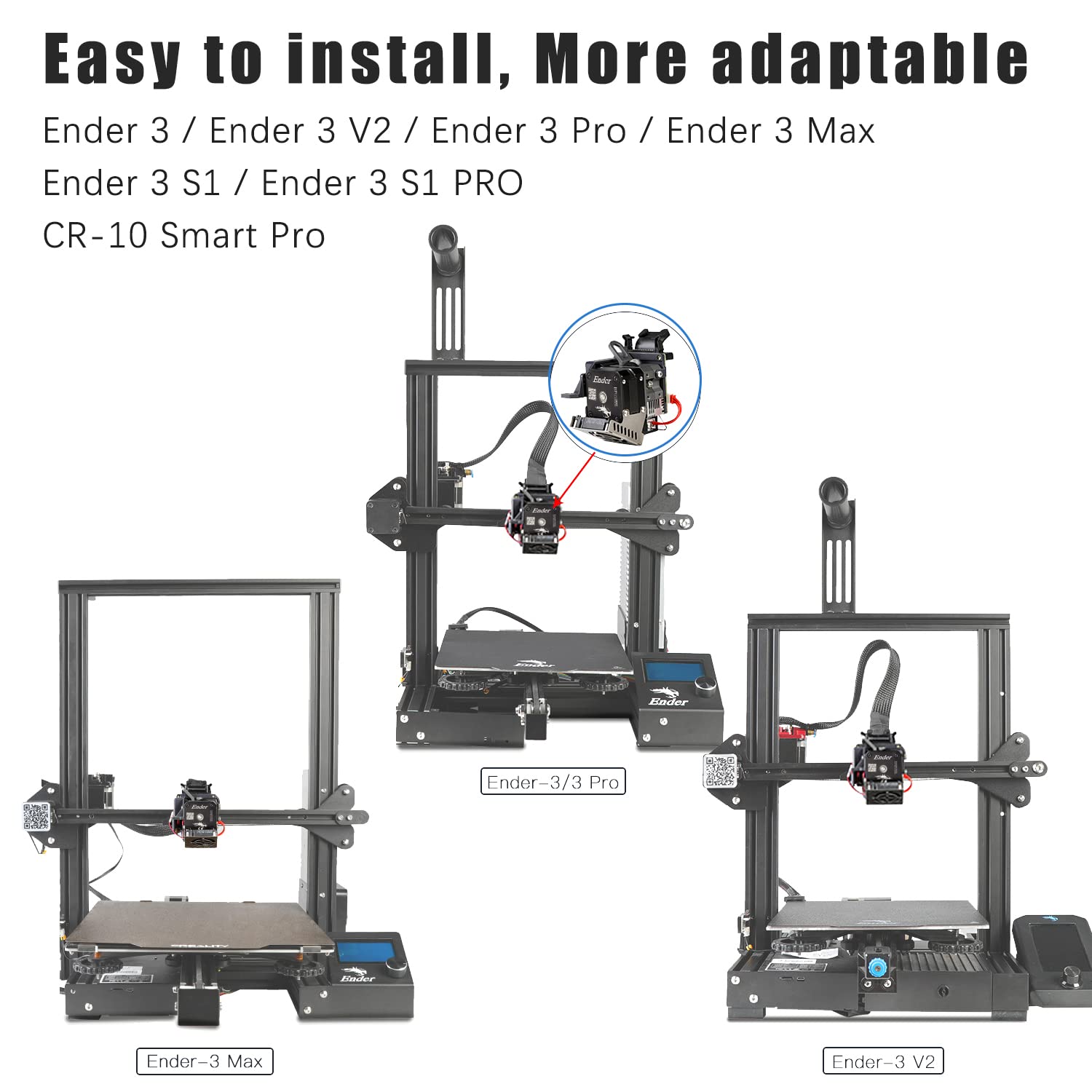 2022 Ender Official Sprite Extruder Pro Kit, Direct Drive Upgrade Kit Support TPU Filament, All Metal Hotend Dual Gear Extruder for Ender 3, Ender3v2, Ender 3 pro, Ender 3 Max, Ender 3 s1 pro