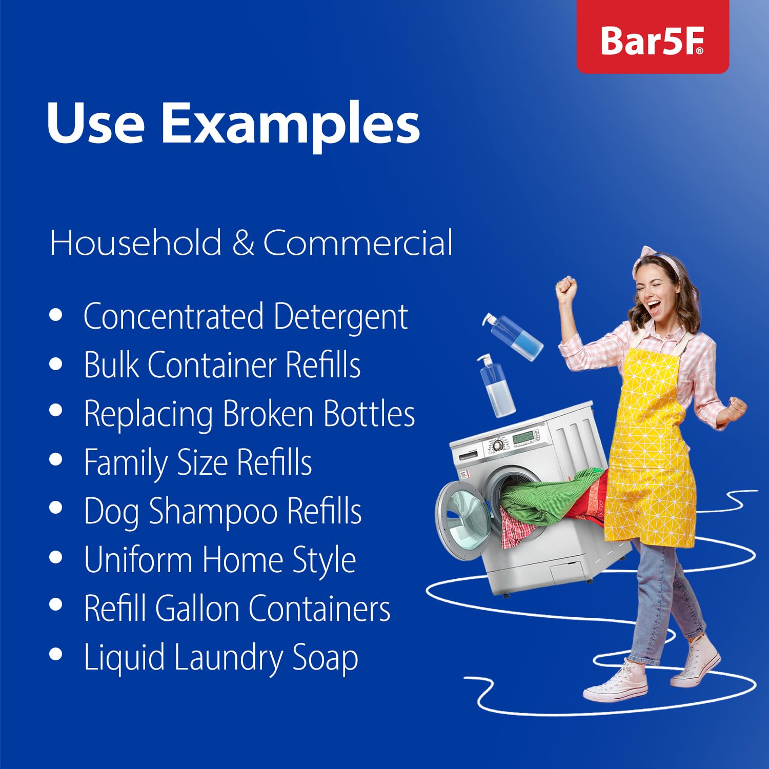 Bar5F Pump Bottle 32-Ounce 1-Liter Empty for Shampoo Conditioner Body Wash Lotion BPA-Free Crystal-Clear