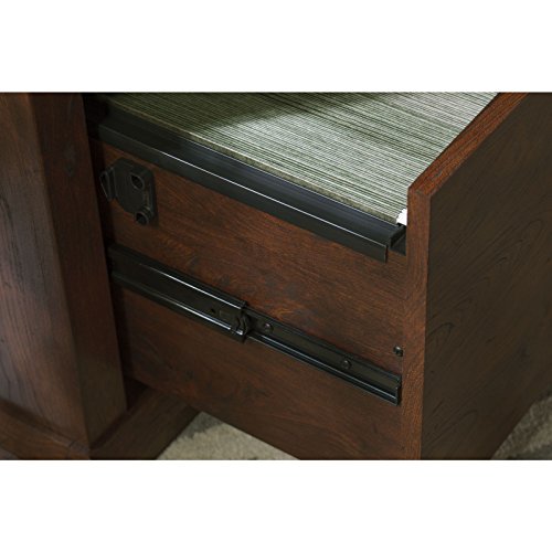 Bush Furniture Yorktown L Shaped Desk with Hutch in Antique Cherry