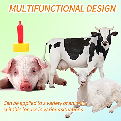 8 Pack Goat Nipple Bottles - Nipple for Feeding Goats - Soft Rubber Pacifier for Nursing Lambs and Goat Kids - Essential Supplies for Feeding Goats - The Miracle Nipple Bottle Pops Included