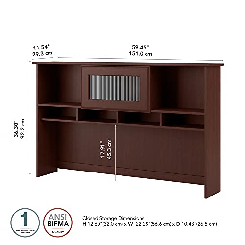 Bush Furniture Cabot 60W Hutch, Harvest Cherry