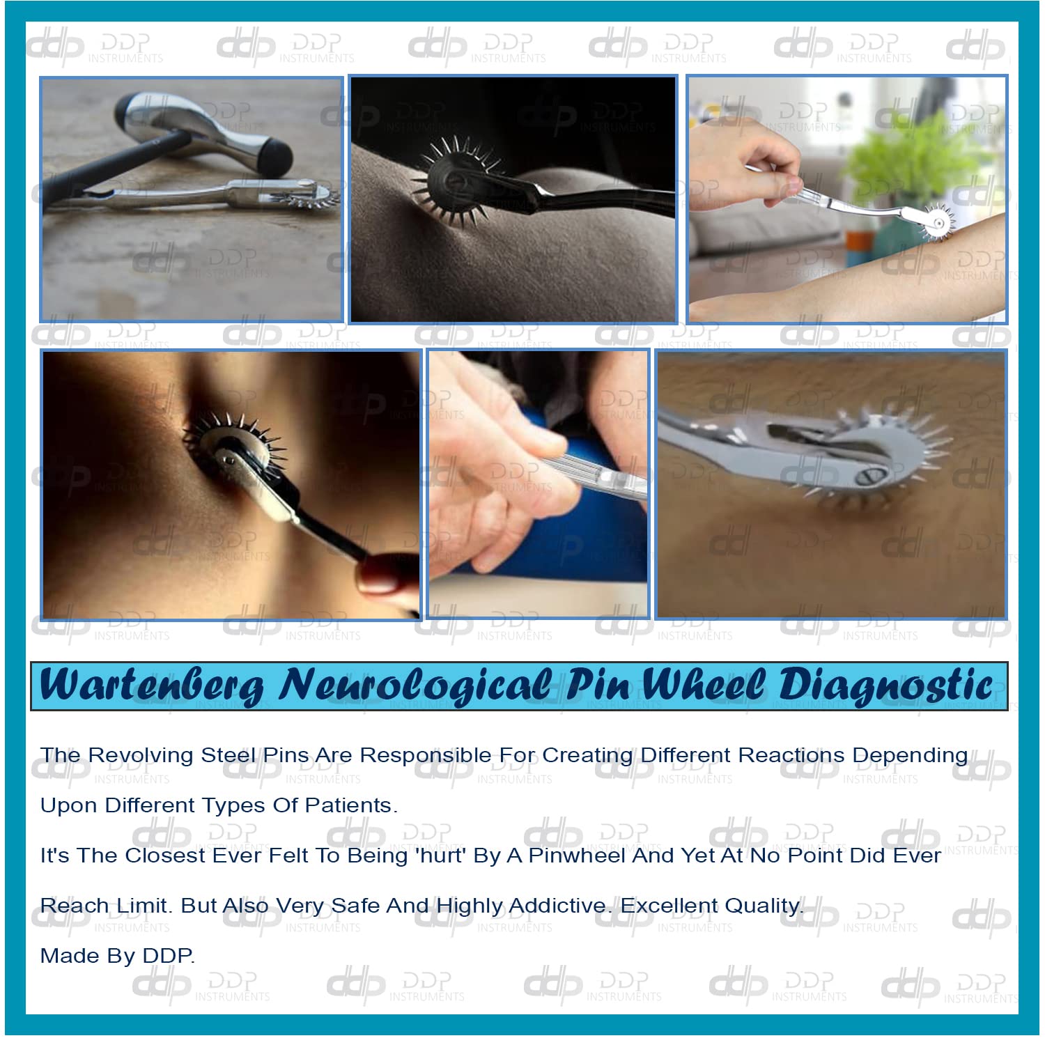 DDP Wartenberg Pin Wheel Pinwheel Double Head Diagnostic Multi Color Rainbow
