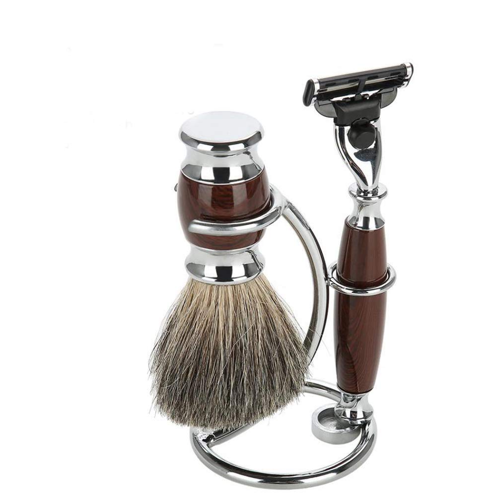 esowemsn 1PC Silver Stainless Steel Razor Holder Stand Brush Shaving Holder Safety Men's Shaving Razor Brush Stand Shaver Kit Organizer