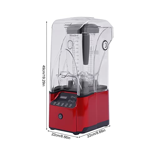 Commercial Blenders Fruit Juicer Smoothie Maker Mixer with Soundproof Cover Intelligent Touch Screen Ice Crusher for Frozen Drinks Smoothies 2.2L Heavy Duty