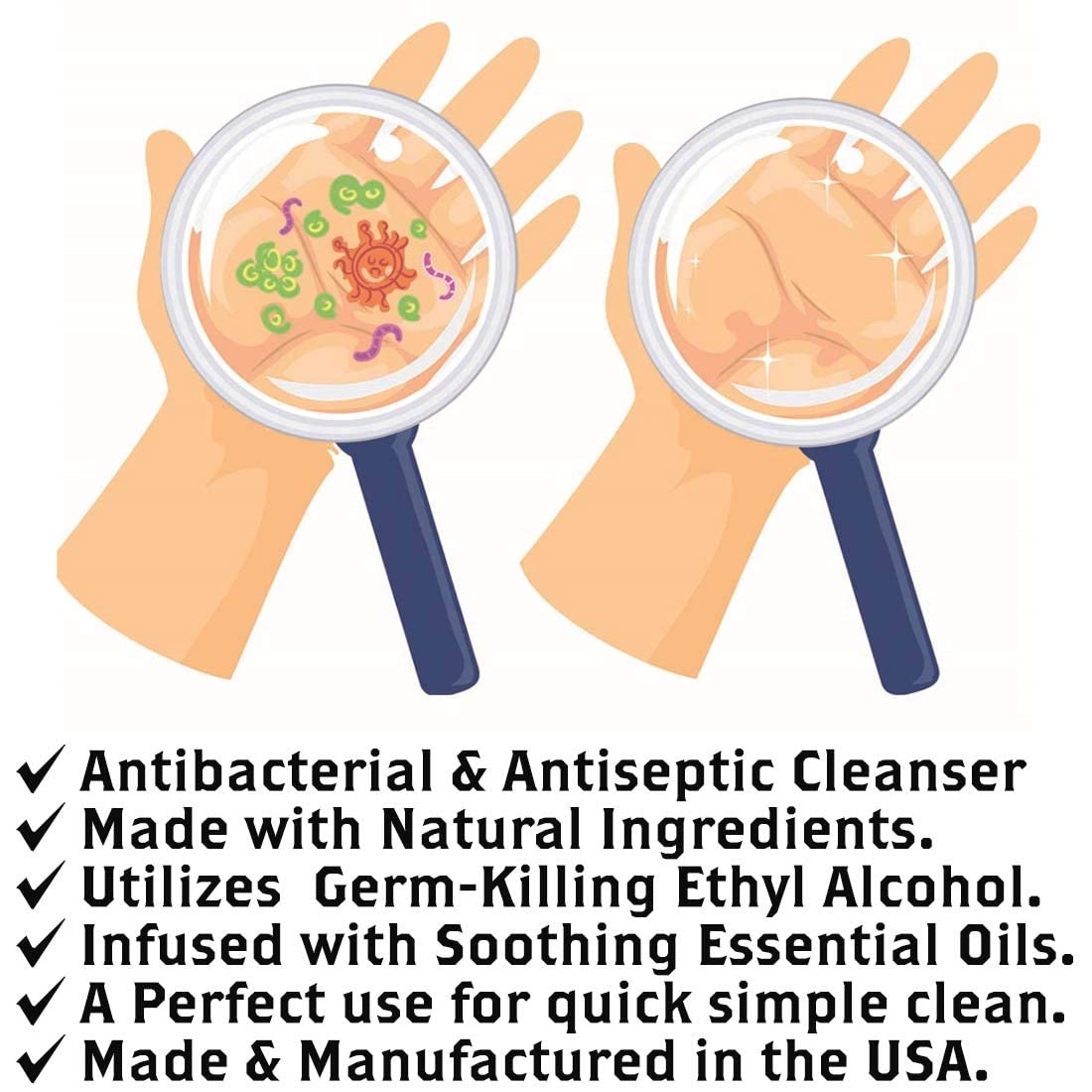 Olivia Care Hand Sanitizer Alcohol Based and Infused with Cleansing Lavender Essential Oils 4 FL OZ