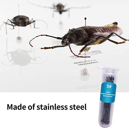 Fpxnb 350 Pcs Stainless Steel Insect Pins in 7 Sizes, Specimen Entomology Pins and Butterfly Collections Needle for School Lab Butterfly Collectors with Vials & Labels