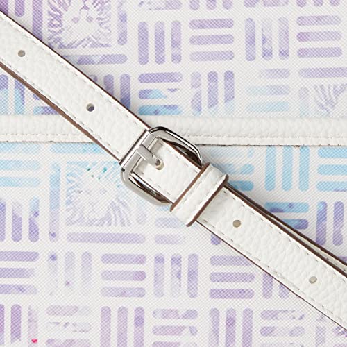 Anne Klein Flap Crossbody w/Horse bit, Ombre Rainbow Lion Logo Print/Anne White