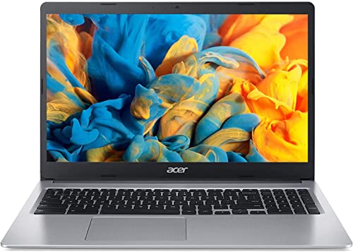 acer 2022 15inch HD IPS Chromebook, Intel Dual-Core Celeron Processor Up to 2.55GHz, 4GB RAM, 64GB Storage, Super-Fast WiFi Up to 1300 Mbps, Chrome OS-(Renewed) (Dale Silver)