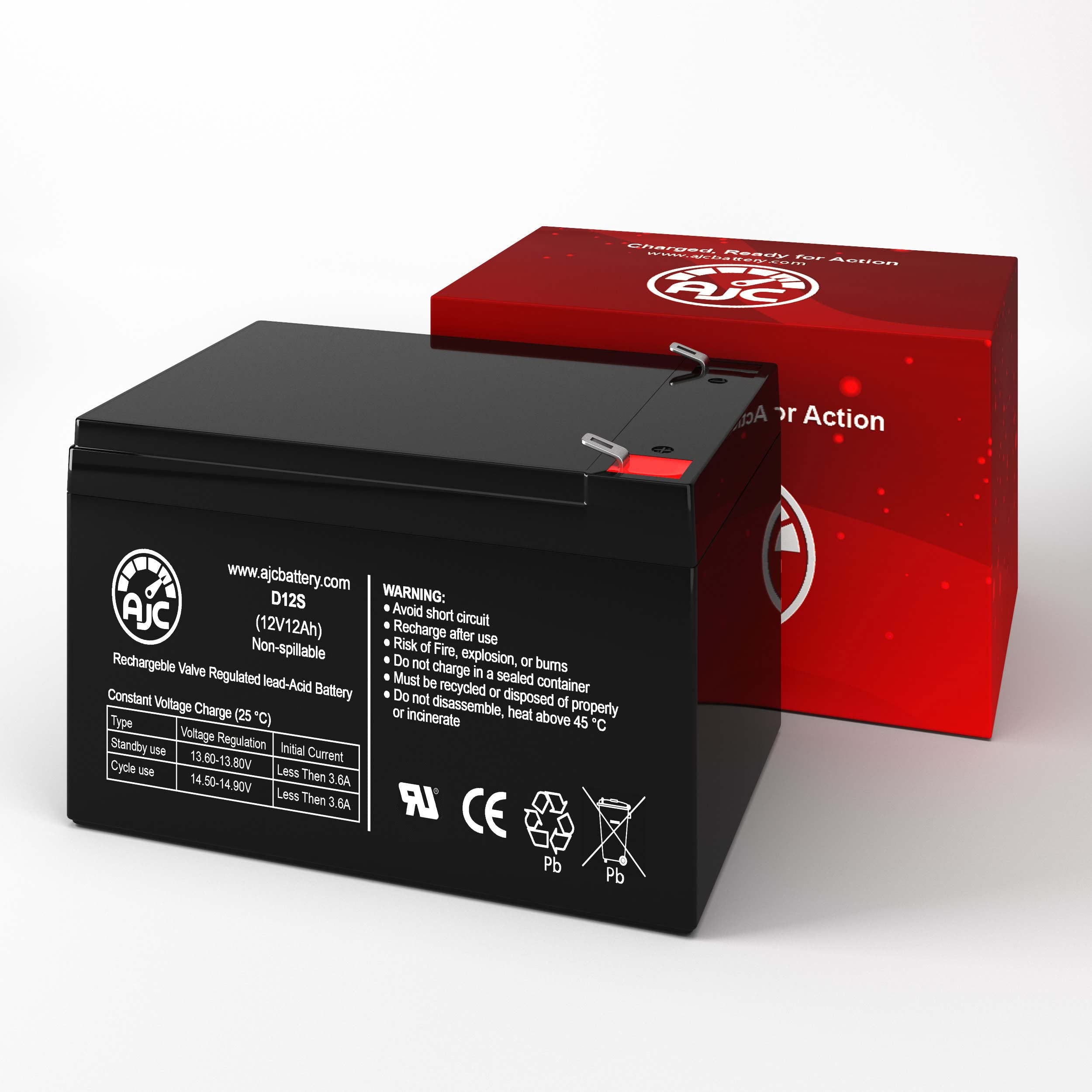 AJC Battery Compatible with Zip'r Mobility Xtra 4 12V 12Ah Wheelchair Battery