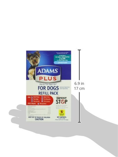 Adams Plus Flea and Tick Spot On for Dogs, Small Dog Flea Treatment, 5-14 Pounds, 3 Month Supply