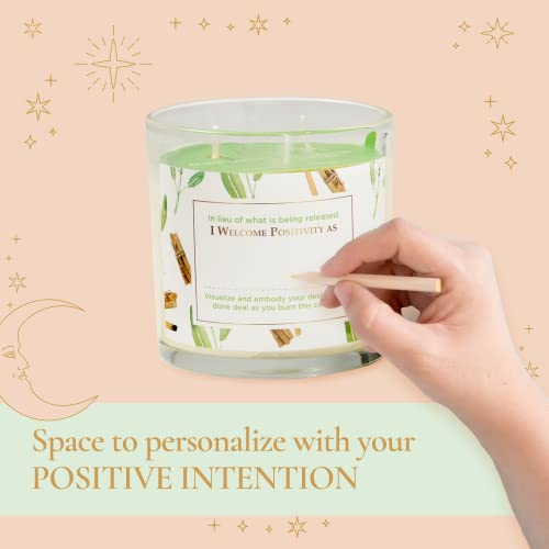 Magnificent 101 Sage & Palo Santo Energy Cleansing Candle in 14-oz. Glass Holder: 100% Natural Soy Wax & Essential Oils for Smudging, Aromatherapy, Meditation, Intention Setting; Housewarming Gift