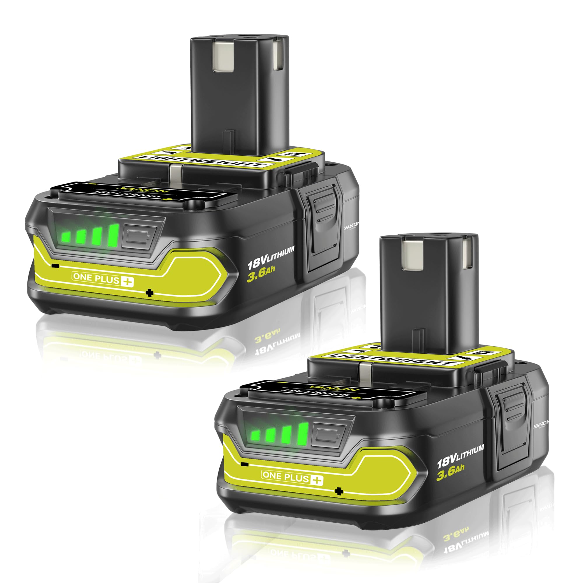 2Pack 2.5Ah 18V Lithium Battery Replacement for Ryobi 18-Volt ONE P104 P105 P102 P103 P107 P108 P109 Tool