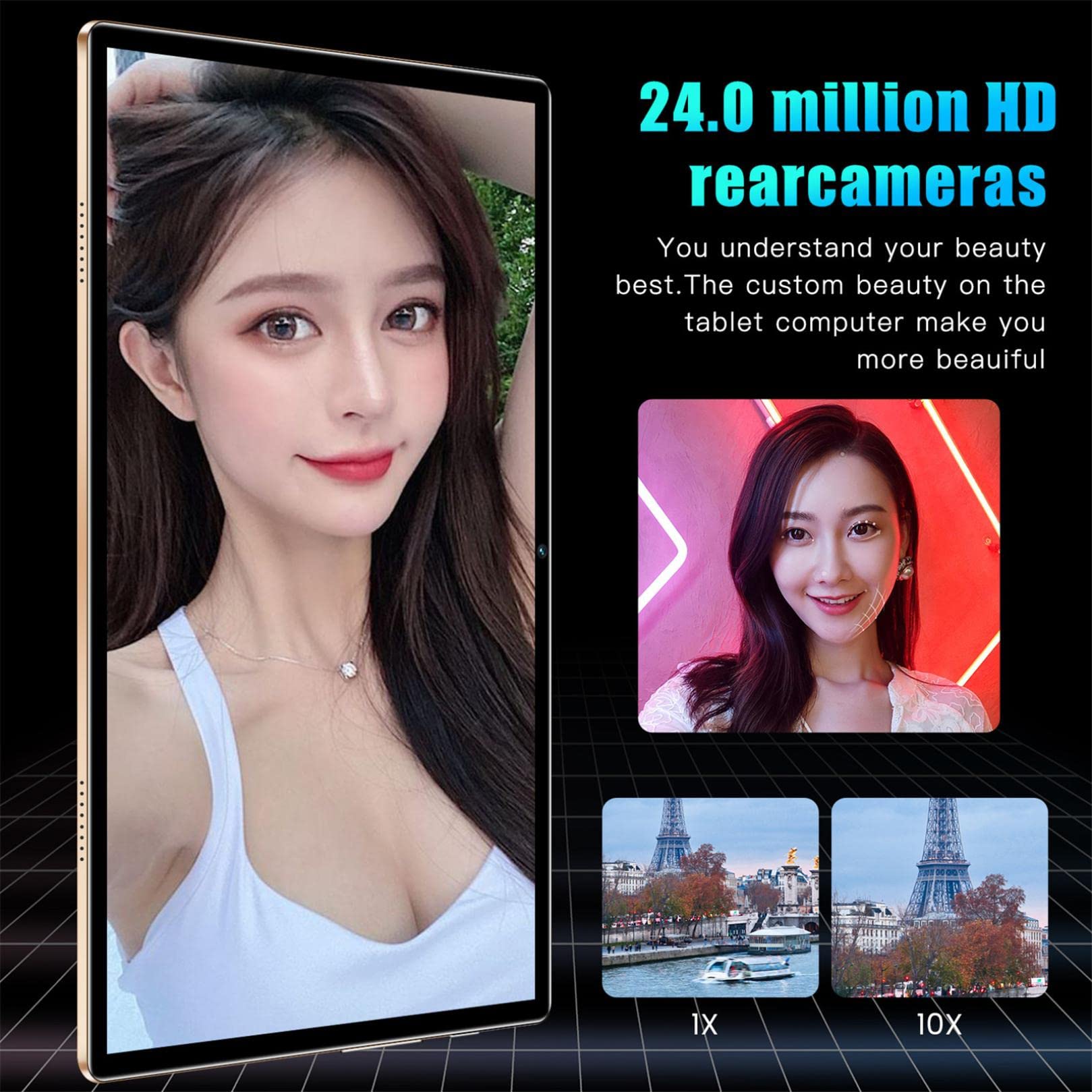 2022 New Dual Card 10.1 Inch Smart Tablet,1g+16g Call Game Dual Camera Hd Display,4000mah Large Capacity Battery,WiFi Bluetooth Voice Call Game Video Learning Tablet,Best Gifts (White)