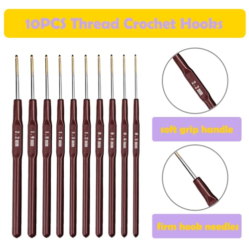 22PCS Crochet Hooks Set Sewing Project Kits, Aluminum Crochet Hooks & Lace Crochet Hooks with Accessories