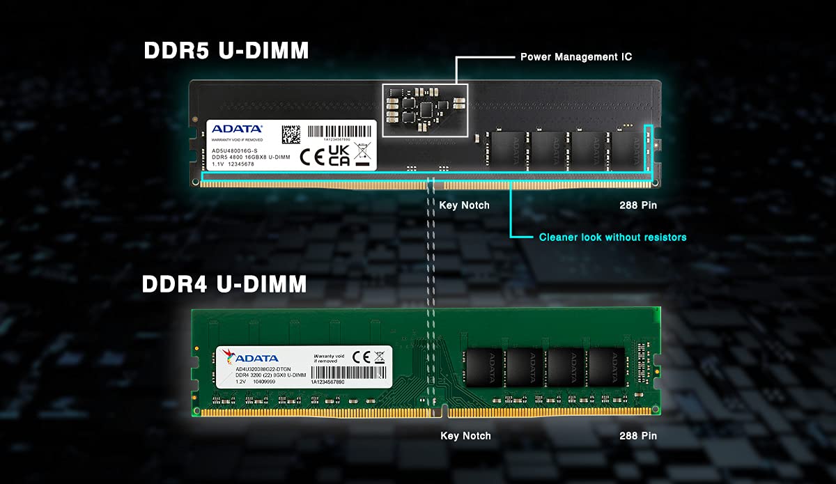 ADATA Premier DDR5 4800MHz 16GB UDIMM Memory RAM Module Single (AD5U480016G-S)