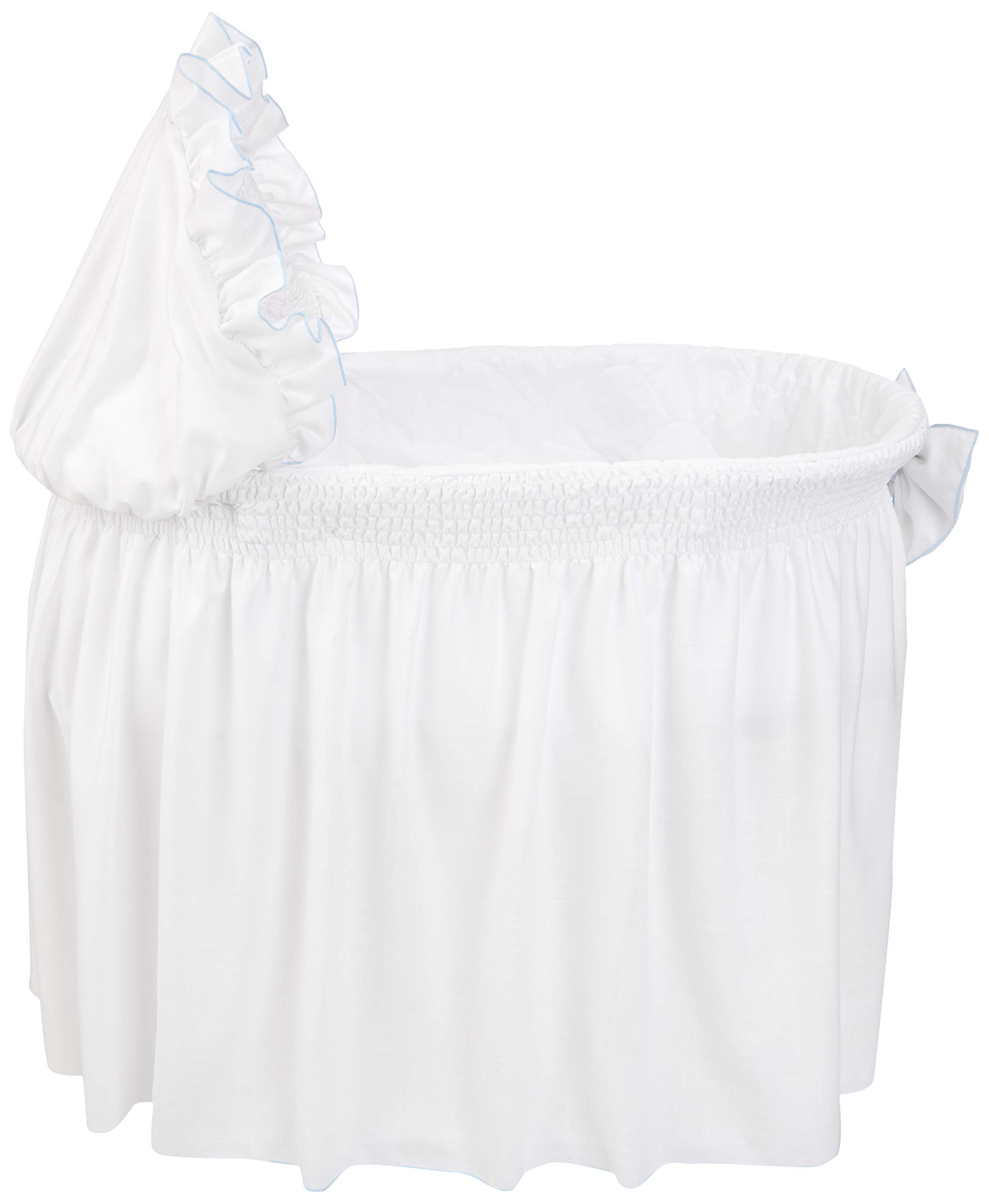 Baby Doll Bedding Drake Linen Look Bassinet Skirt/Hood Cover, Blue