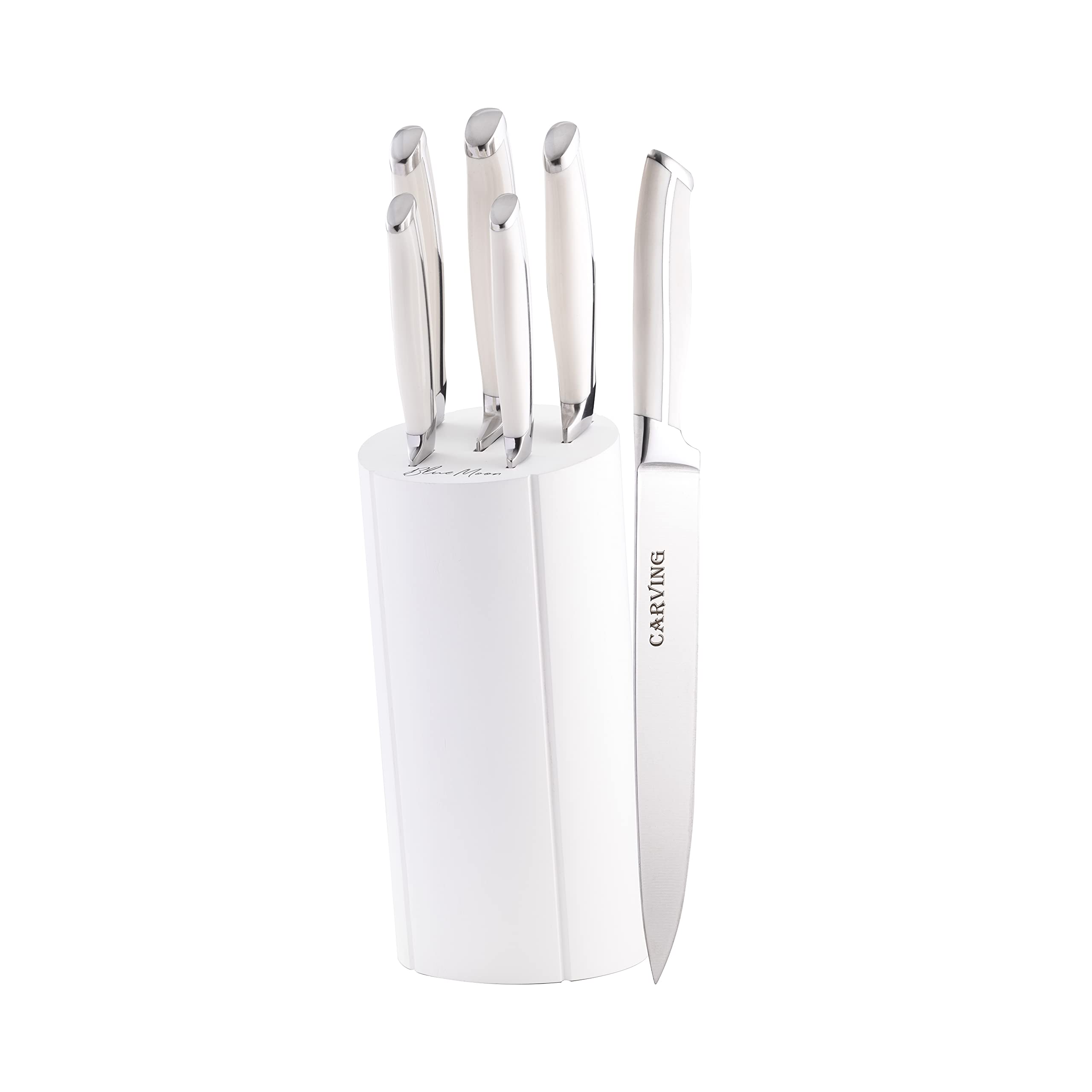 Blue Moon Stainless Steel 5-Piece Knife Set & Block