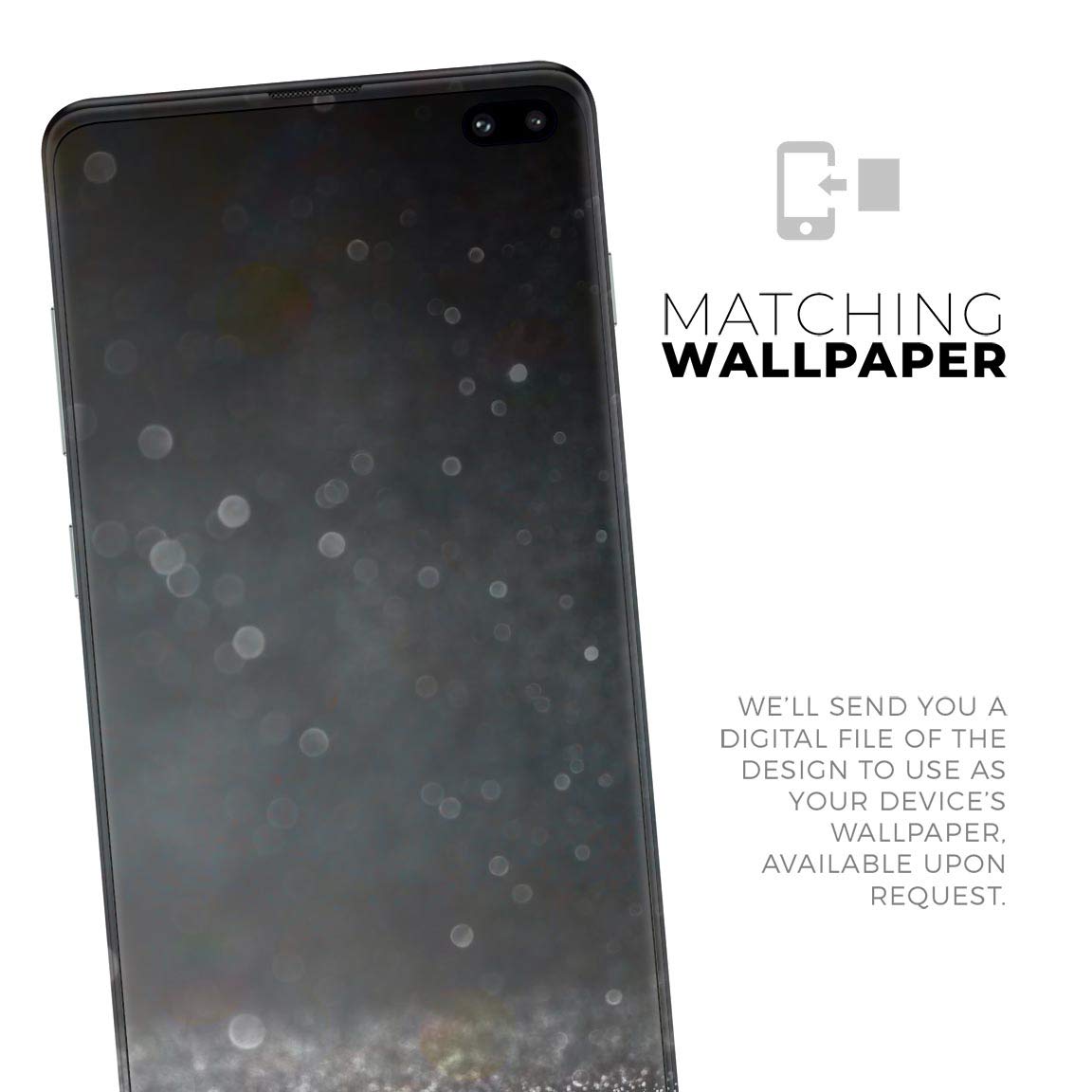 DesignSkinz Black Unfocused Glowing Shimmer Protective Vinyl Decal Wrap Skin Cover Compatible with The Samsung Galaxy S20 (Screen Trim & Back Glass Skin)
