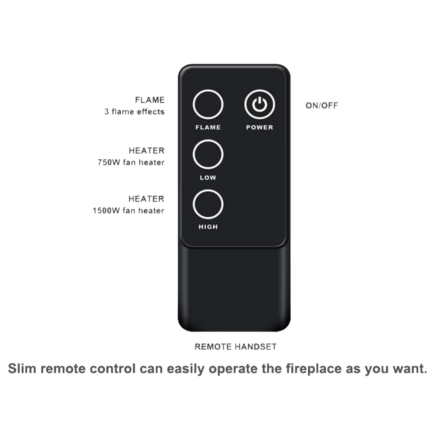 23 inch Western Electric Fireplace Insert, Heater, Recessed Mounted with Fire Crackling Sound, Remote Control, 750/1500W, Grey Interior