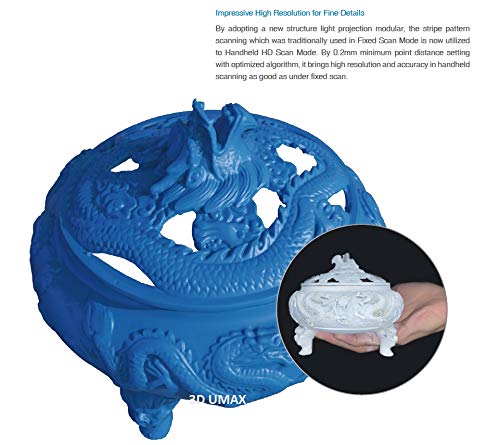 2024 EinScan Pro HD Multi-Functional Handheld 3D Scanner, 0.045mm Accuracy, 0.2mm Resolution, Wide Range Capability for Reverse Engineering, Healthcare, Manufacturing, Research, Art and Design