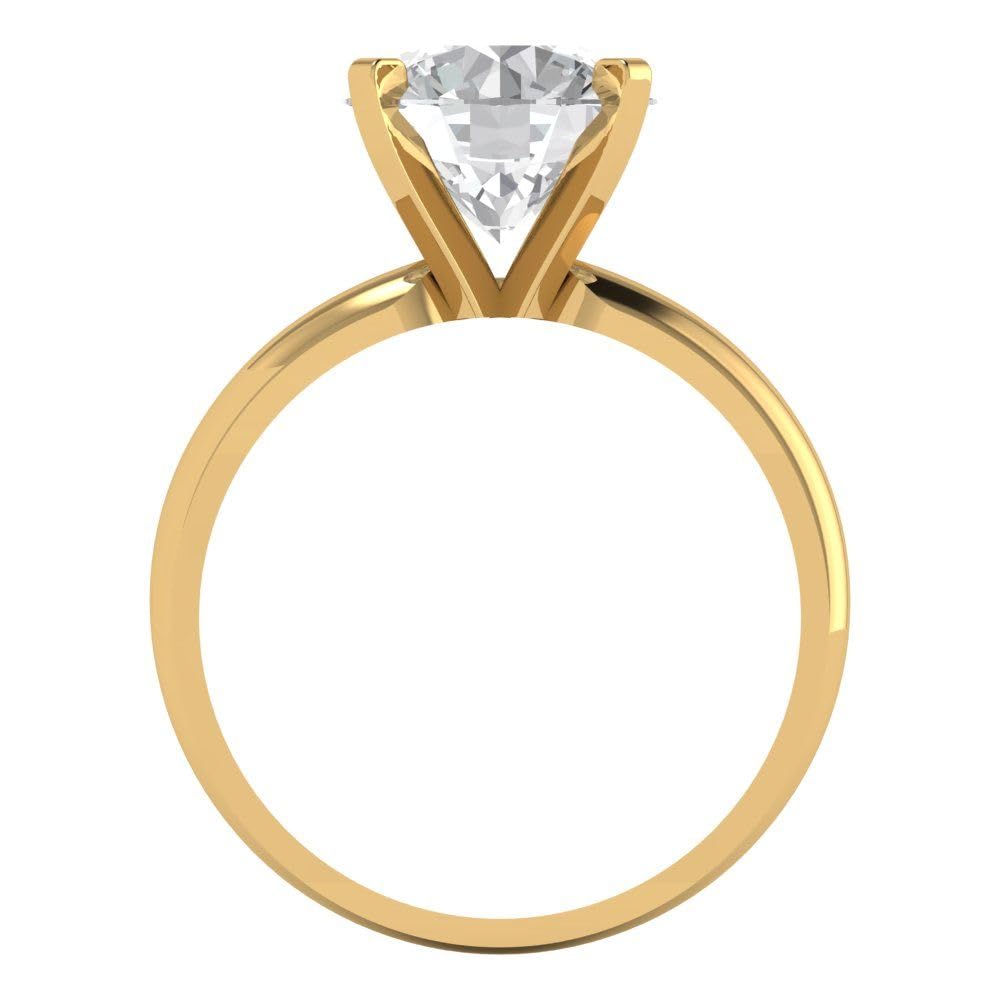 2.5 Carat Round Cut Custom Engraving Moissanite Engagement Wedding Bridal Everlasting Ring 14k Yellow Gold 5.5 US