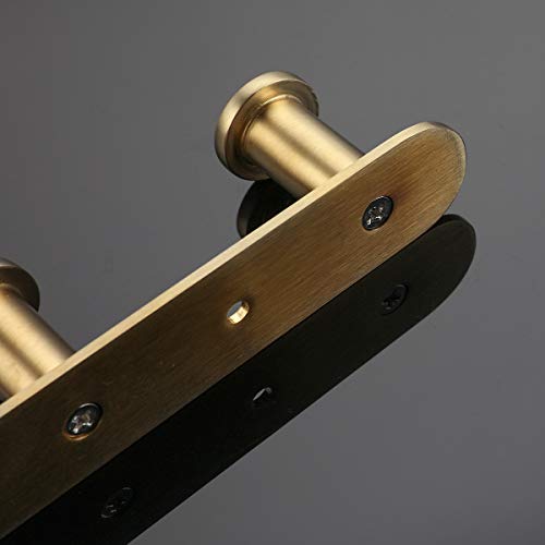 Estrend Brushed Gold Coat Rack Wall Mount Coat Hook Rail Towel Rack with 5 Heavy Duty Hooks for Entryway, Foyer, Hallway, Bathroom, Bedroom