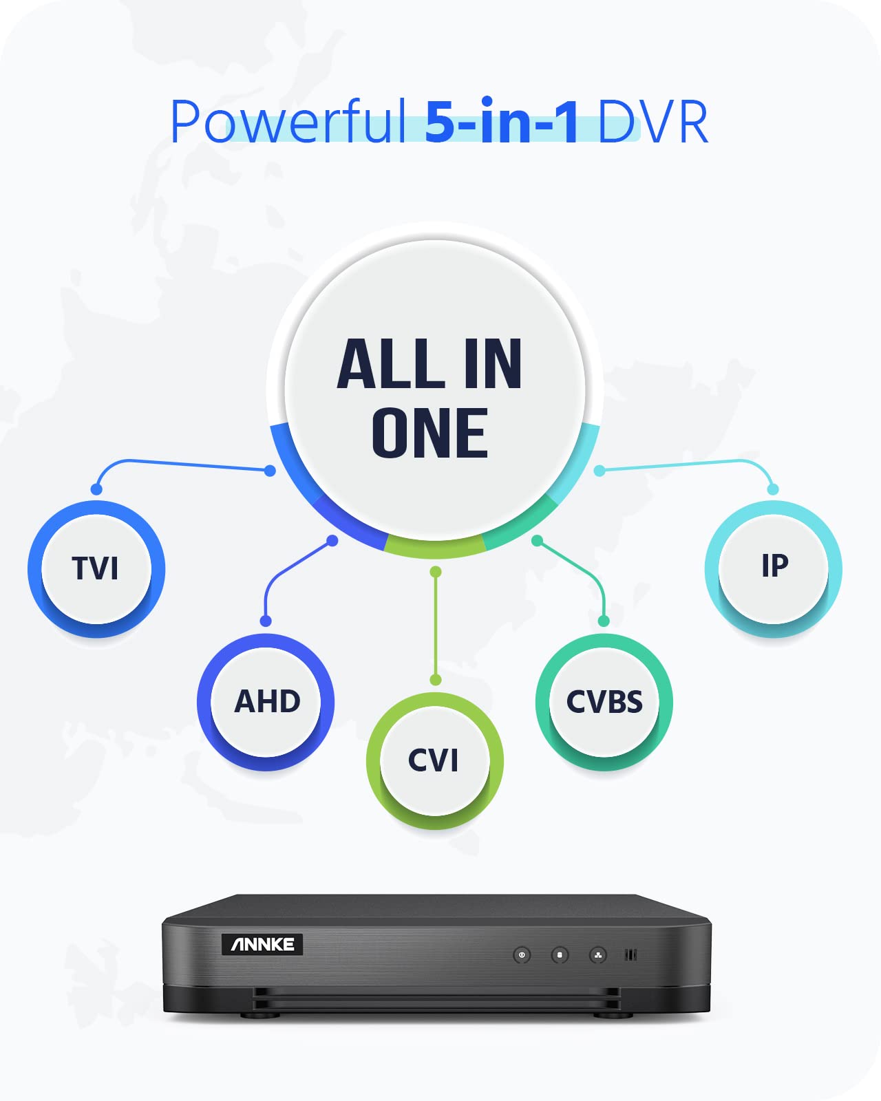 ANNKE 16CH 5-in-1 1080P Lite DVR for Seacurity Camera, H.265+ HDMI Output, Quick QR Code Scan and Easy View Remote for Home Security Surveillance Camera System, 1TB Hard Drive Included