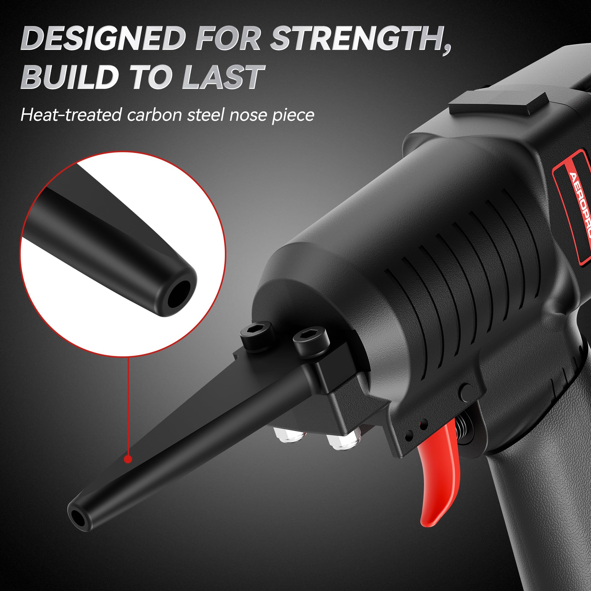AeroPro 700V Professional Grade Heavy Duty Pneumatic Punch Nailer/Nail Remover with Long Nail Nose, 2-3/4” 6mm Diameter for 1-4 Inch Nails, 9-16 Gauge